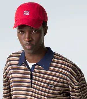 Miu Miu Logo Denim Baseball Cap