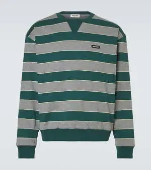 Miu Miu Striped Cotton Jersey Sweatshirt