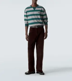 Miu Miu Striped Cotton Jersey Sweatshirt
