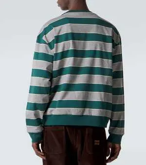 Miu Miu Striped Cotton Jersey Sweatshirt