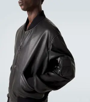Dolce & Gabbana Leather Bomber Jacket - Black
