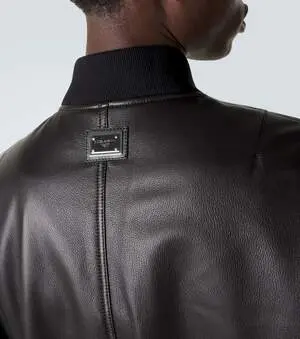 Dolce & Gabbana Leather Bomber Jacket - Black