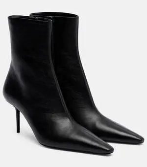 Saint Laurent Ashley Leather Ankle Boots