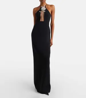 David Koma Embellished Halterneck Gown