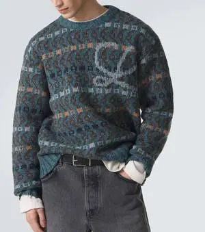 Loewe Logo Intarsia Wool-blend Sweater