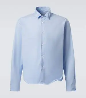 Prada Gathered Cotton Shirt - Blue