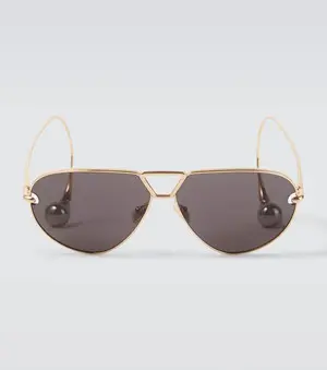 Bottega Veneta Drop Aviator Sunglasses - Gold