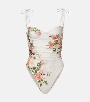 Agua Bendita Rabano Floral One Piece Swimsuit - White