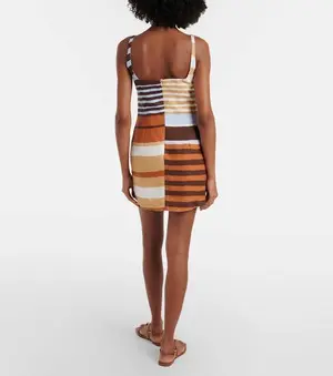 CALA DE LA CRUZ Siela Striped Linen Mini Dress - Multicoloured
