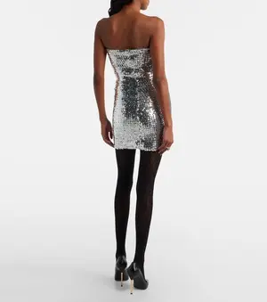 Gucci Sequined Strapless Minidress