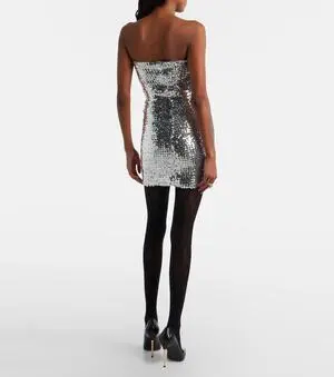 Gucci Sequined Strapless Minidress