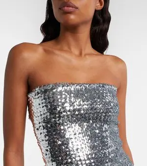Gucci Sequined Strapless Minidress