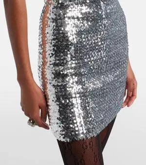 Gucci Sequined Strapless Minidress