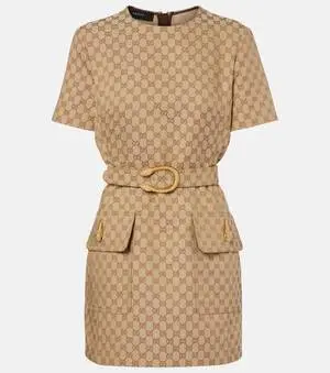Gucci Gg Canvas Belted Minidress
