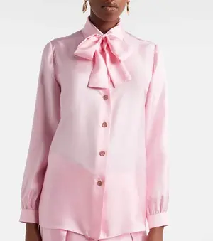 Gucci Tie-neck Silk Twill Blouse