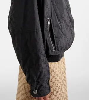 Gucci Gg Monogram Cotton-trimmed Jacket