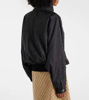 Gucci Gg Monogram Cotton-trimmed Jacket