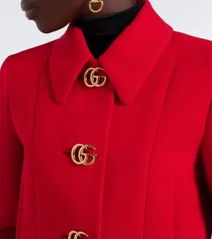 Gucci Double G Cropped Wool Crêpe Jacket