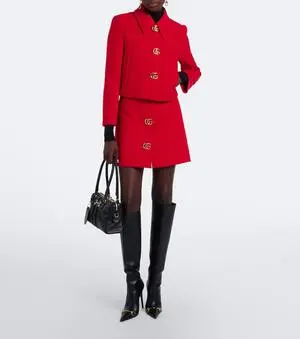 Gucci Double G Cropped Wool Crêpe Jacket