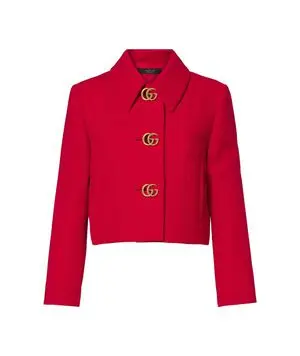 GUCCI GUCCI Double G Cropped Wool Crêpe Jacket