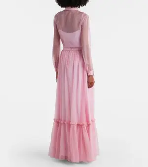 Gucci Gg Printed Silk Chiffon Maxi Skirt