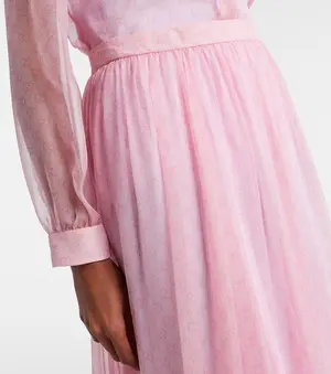 Gucci Gg Printed Silk Chiffon Maxi Skirt