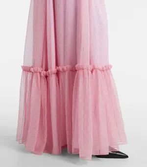 Gucci Gg Printed Silk Chiffon Maxi Skirt