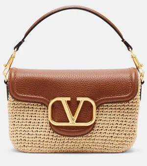 Valentino Garavani Alltime Raffia-effect Shoulder Bag