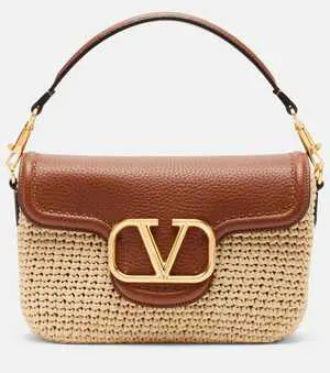 Valentino Garavani Alltime Raffia-effect Shoulder Bag
