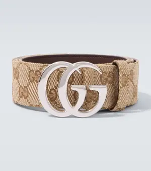 Gucci Flat Marmont Gg Canvas Belt - Beige