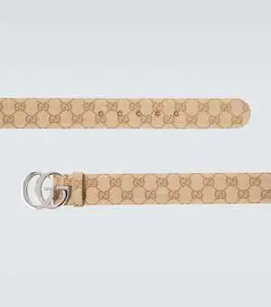 Gucci Flat Marmont Gg Canvas Belt