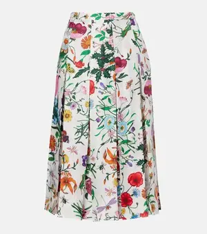 Floral Pleated Skirt