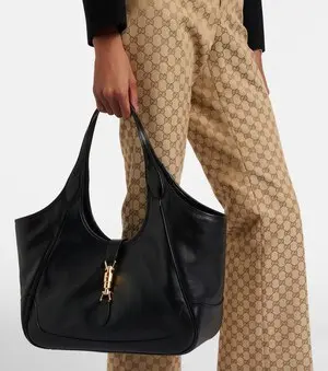 Gucci Medium Leather Tote Bag - Black