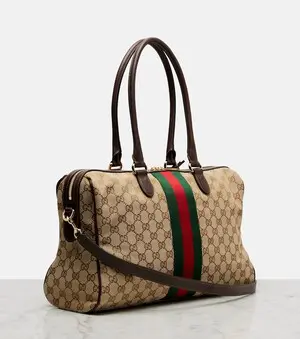 Gucci Large Gg Canvas Duffle Bag - Beige