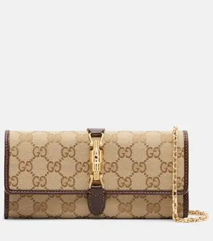 Gucci Jackie Gg Canvas Clutch - Beige