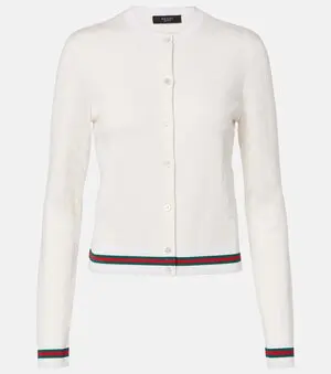Gucci Gg Jacquard Cardigan - White