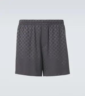 Gucci Gg Silk Jacquard Shorts - Grey