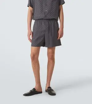 Gucci Gg Silk Jacquard Shorts - Grey