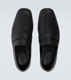 Gucci Gg Embossed Leather Loafers