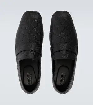 Gucci Gg Embossed Leather Loafers