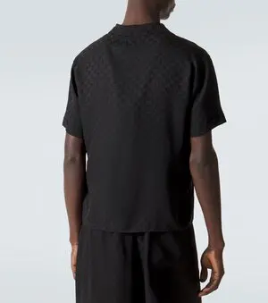 Gucci Gg Silk Jacquard Bowling Shirt - Black