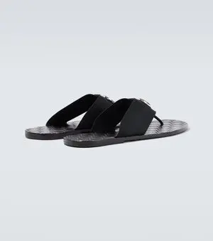 Gucci Riviera Double G Thong Sandals - Black