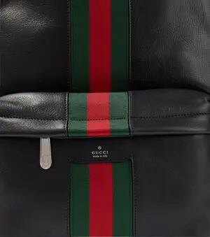 Gucci Web Stripe Leather Backpack