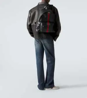 Gucci Web Stripe Leather Backpack