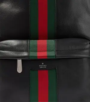 Gucci Web Stripe Leather Backpack