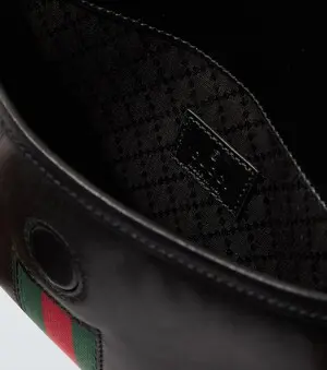 Gucci Web Trademark Small Leather Belt Bag