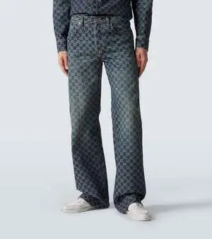 Gucci Gg Jacquard Flared Jeans