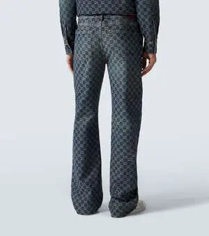 Gucci Gg Jacquard Flared Jeans