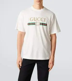 Gucci Logo Cotton And Silk Jersey T-shirt - White