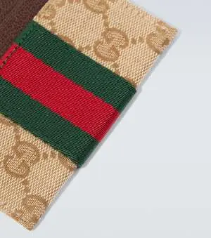 Gucci Gg Canvas Web Stripe Card Holder
